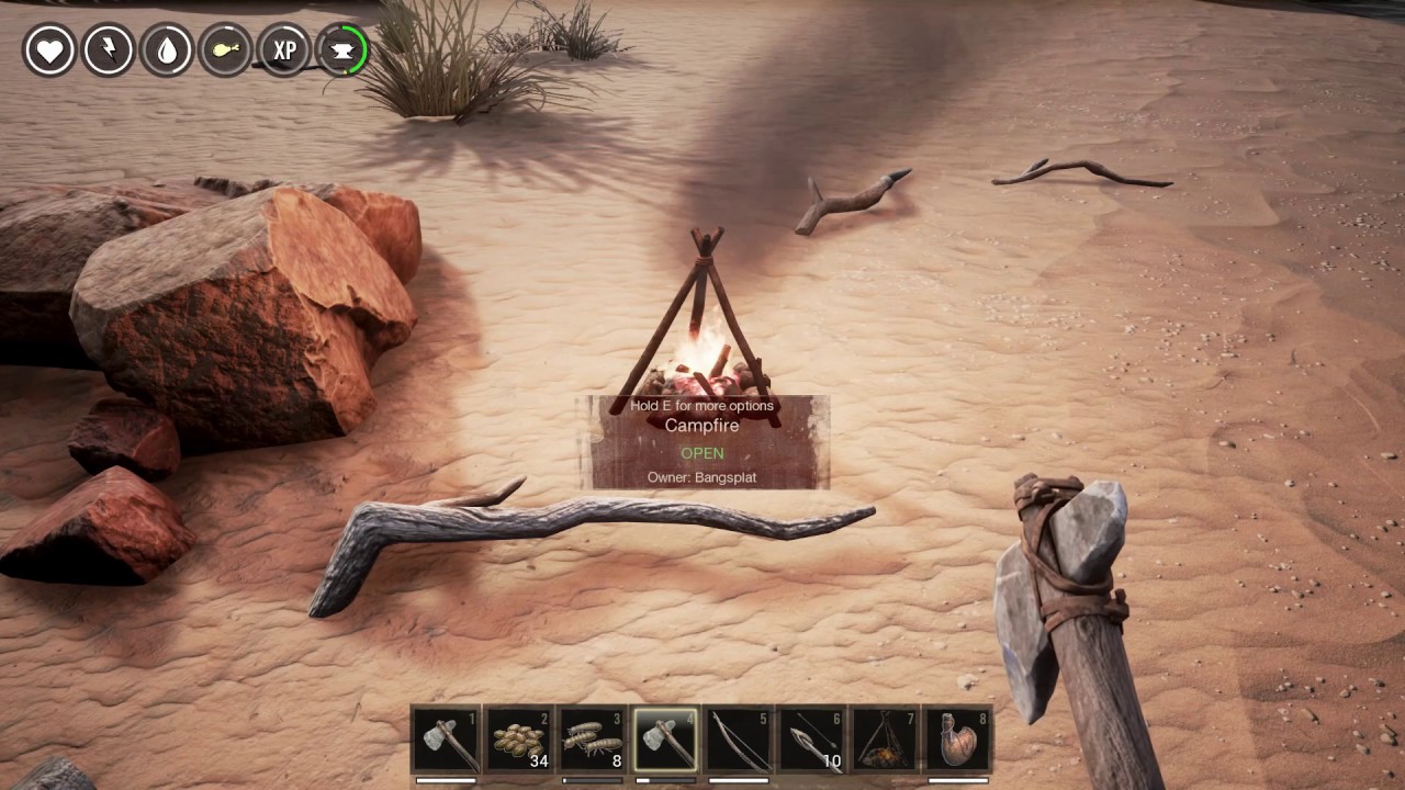 First Look at Conan Exiles ep.1 hunting and shack build Early Access ...