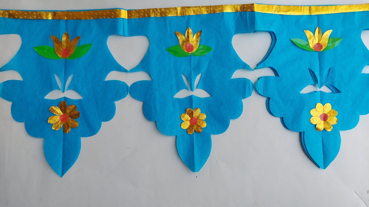 How To Make Paper Toran/Door Hanging Toran - YouTube