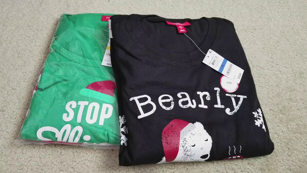 Double Unboxing New Stop Elfing Around & Bearly Awake 2 Set Pajamas! 1 ...