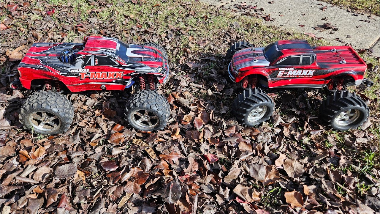 Traxxas T-Maxx 3.3 vs. Traxxas E-Maxx Brushless Edition (Nitro vs ...