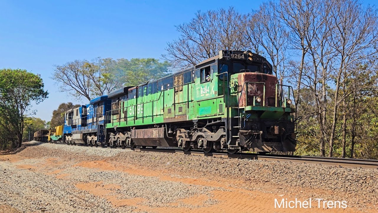 Rarissima Locomotiva C30-7 BN #9264 ( Burlington Northem) Liderando Trilheiro em Catanduva -SP ...
