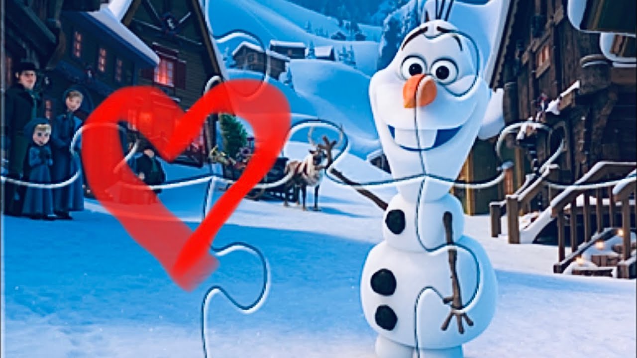 Снеговик Олаф из Мультика Холодное Сердце. Собираем Вместе Пазлы для ...