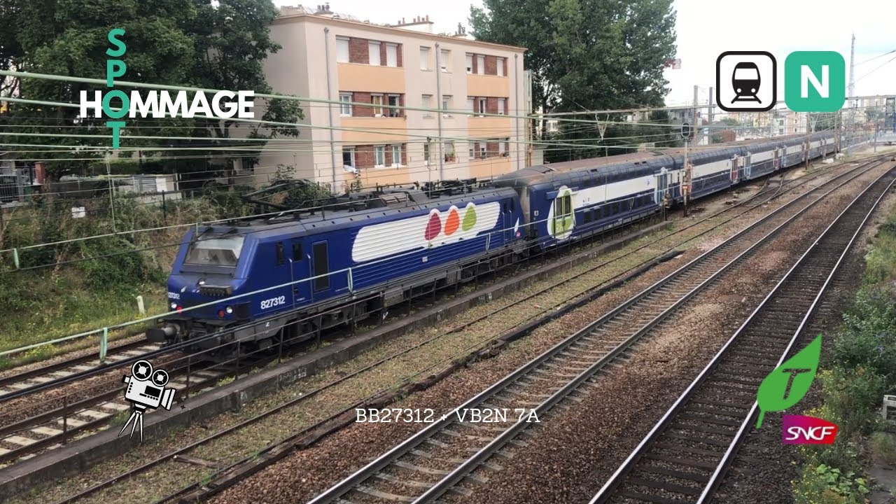 Transilien Ligne N BB27312 et VB2N 7A, train transilien - YouTube