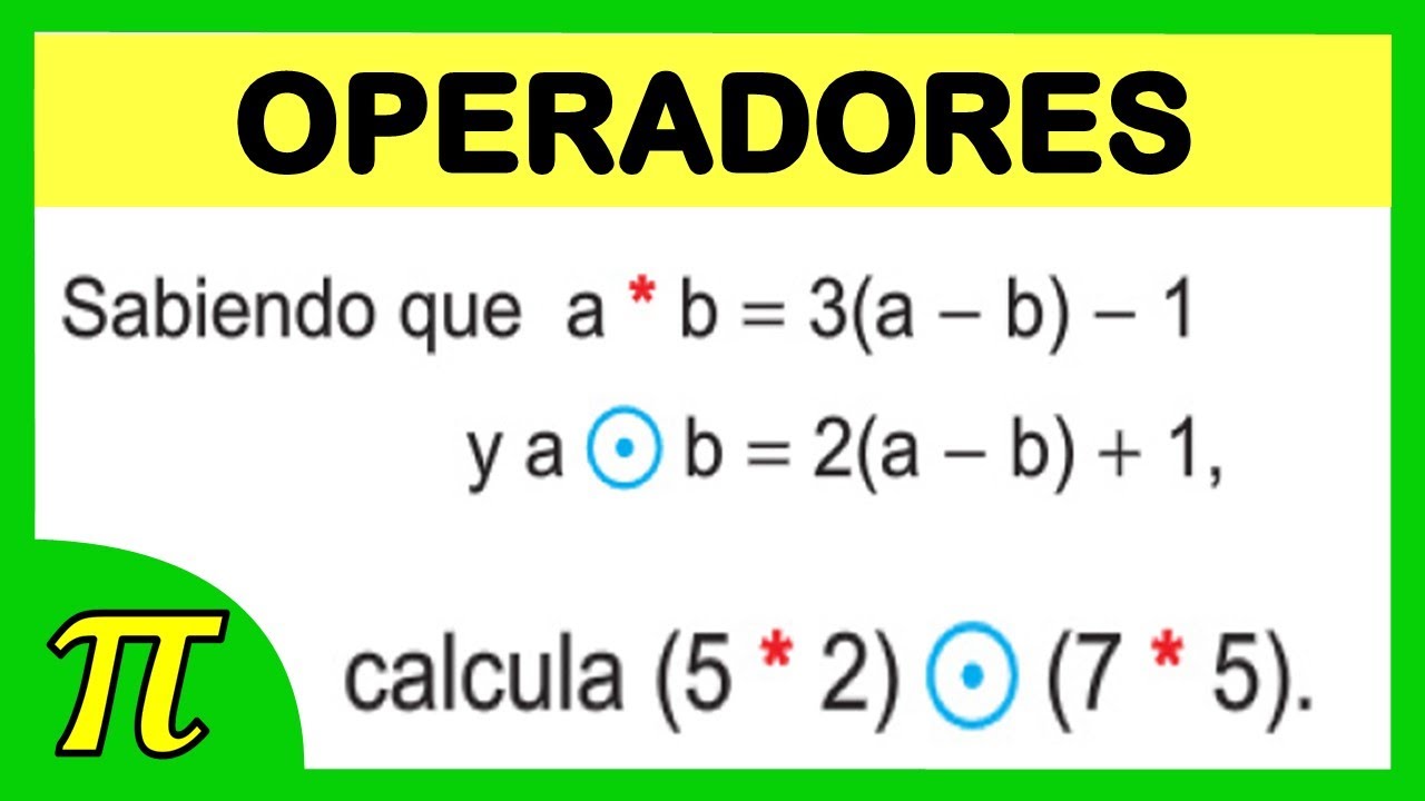 Operadores matemáticos | razonamiento matemático | ejercicio resuelto - YouTube