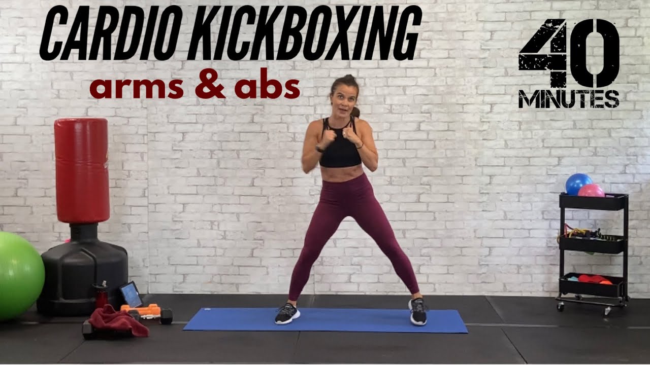 CARDIO KICKBOXING Arms & Abs Workout // Burn 380 calories - YouTube