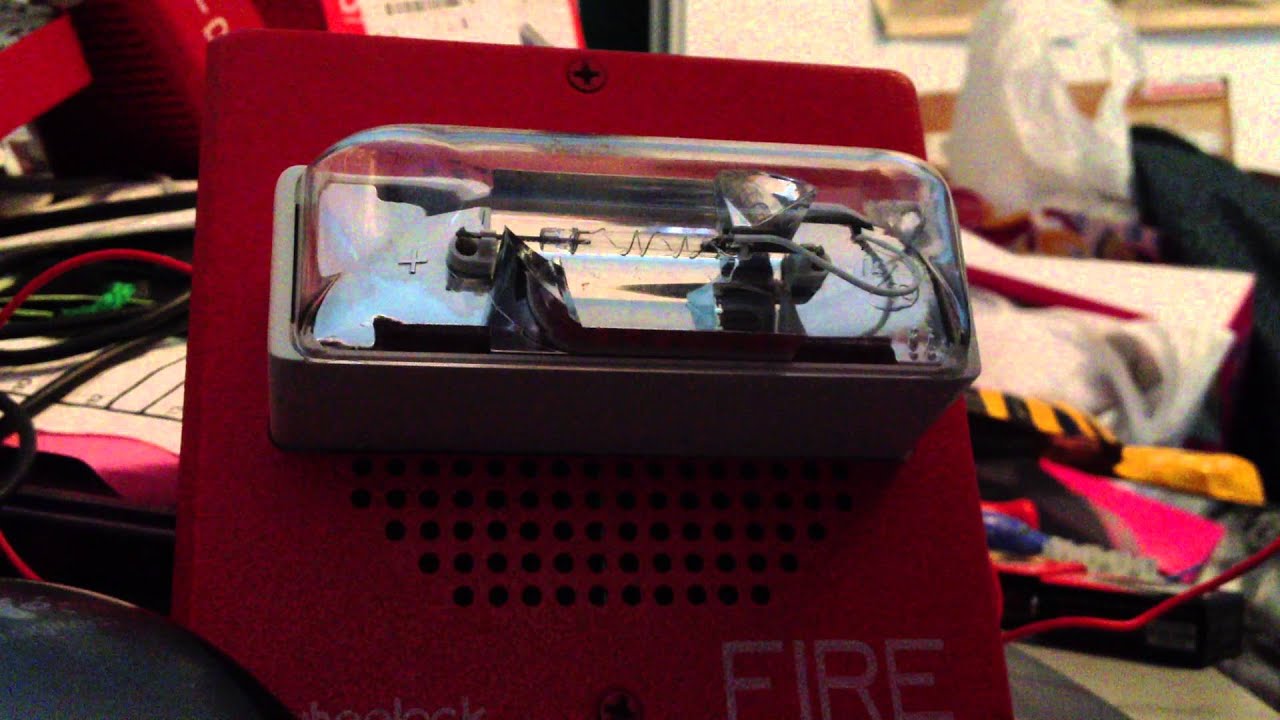 Wheelock CH70-241575-W Chime/Strobe Fire Alarm Test - YouTube