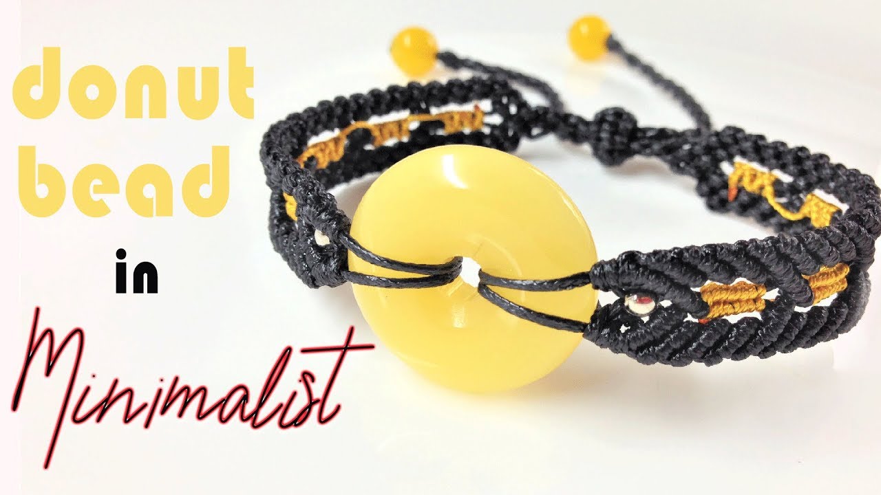 I decor a donut bead with a minimalist style to make a cute macrame ...