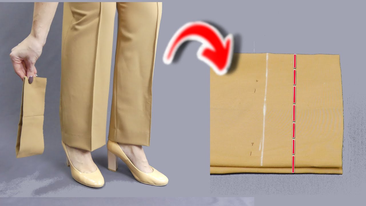 How to shorten classic women trousers for in 15 minutes - YouTube