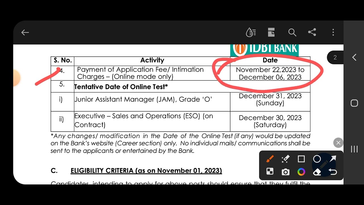 IDBI BANK 2023 Notification Junior Assistant Manager GRADE-A ...