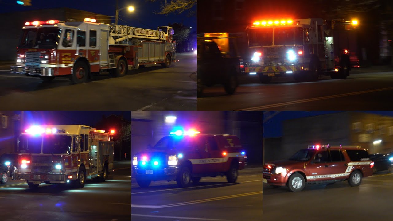 Trenton Fire Department Engines 10, 6, Ladder 4, Rescue A-4, North ...