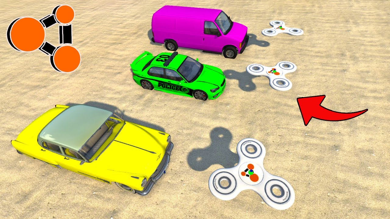 FIDGET SPINNERS vs CARROS REALISTAS | BEAMNG.DRIVE EXPERIMETOS - YouTube