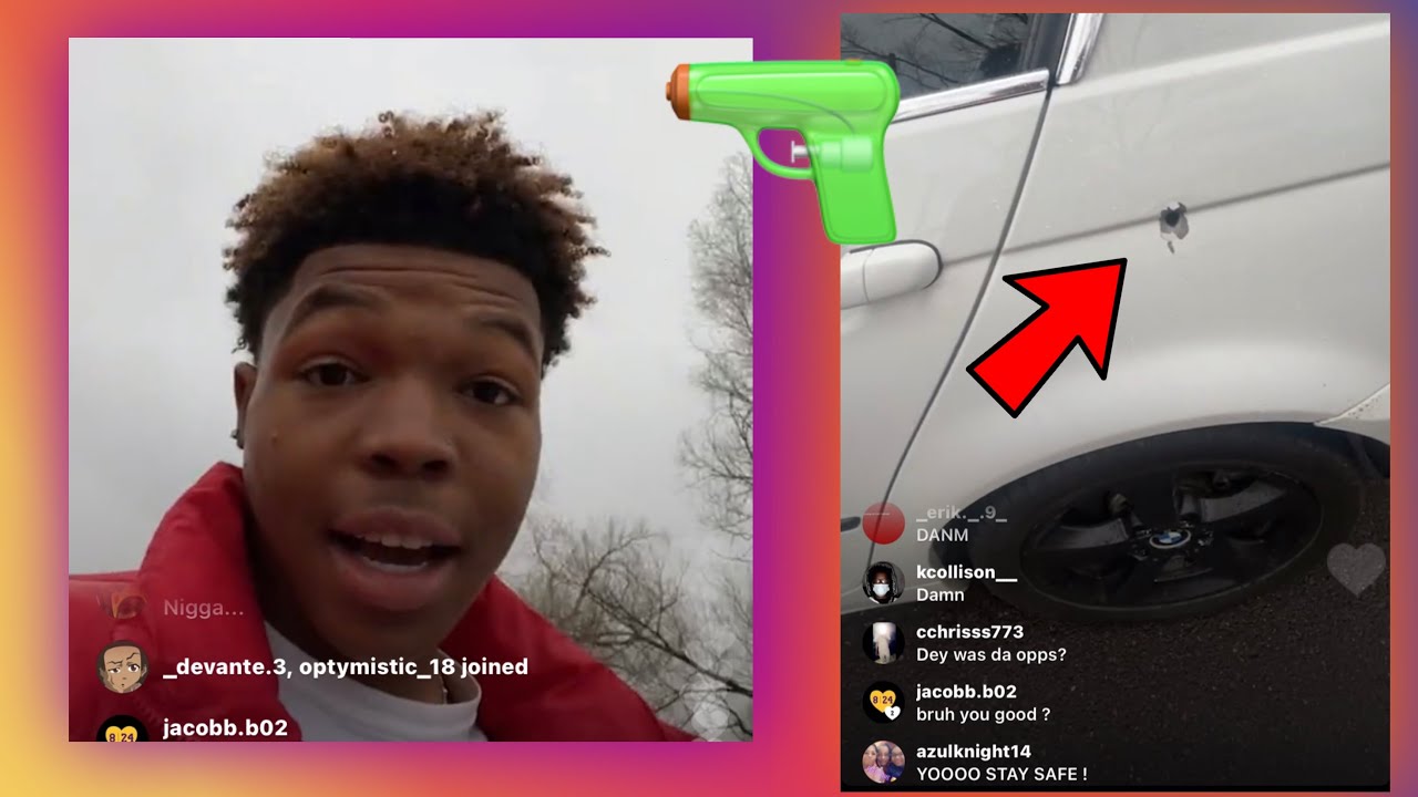 Rodney Johnson car gets SHOT at ON LIVE😱🔫 (INSTA LIVES) - YouTube