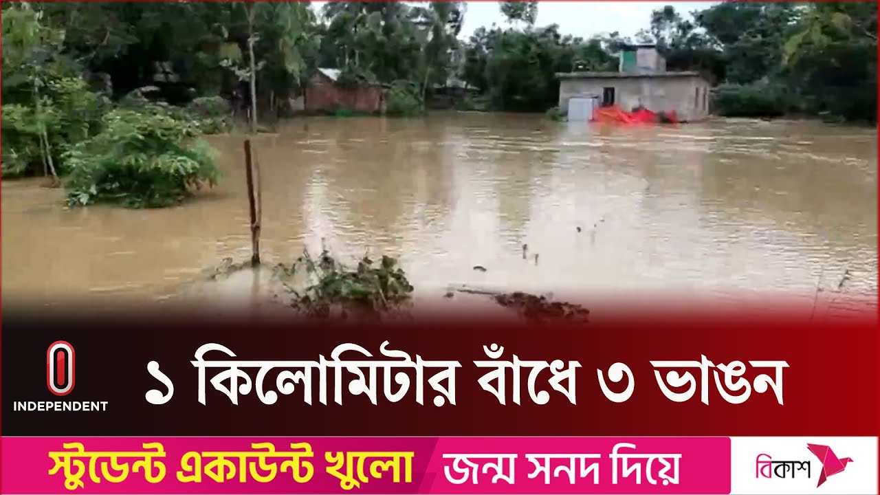 ফেনীর মুহুরী নদীর বাঁধ ভেঙ্গে বসতবাড়ী বিলীন | Muhuri River | Feni ...
