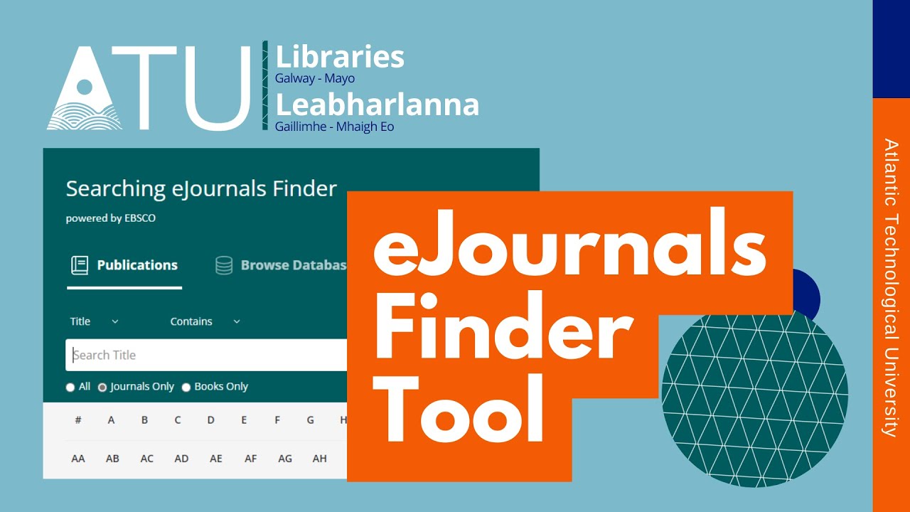 How to use ATU Libraries eJournals Finder Tool - YouTube