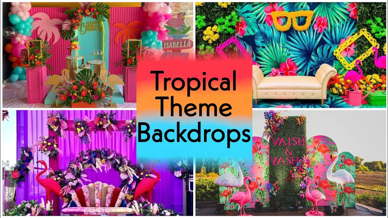 tropical theme backdrops|tropical theme party decoration|tropical theme ...
