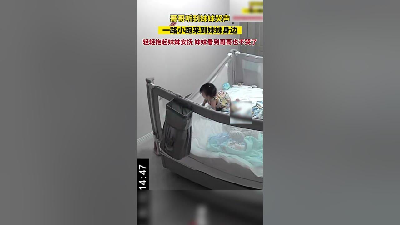 哥哥在房间外听到妹妹的哭声,跑着来到妹妹身边,轻轻抱起妹妹安抚,而妹妹看到哥哥后也不哭了。来源齐鲁晚报 兄妹 暖心 温馨 Shorts Youtube
