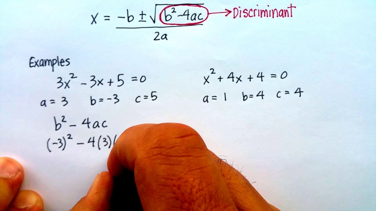 Quadratic Functions Discriminant Examples And Problems YouTube