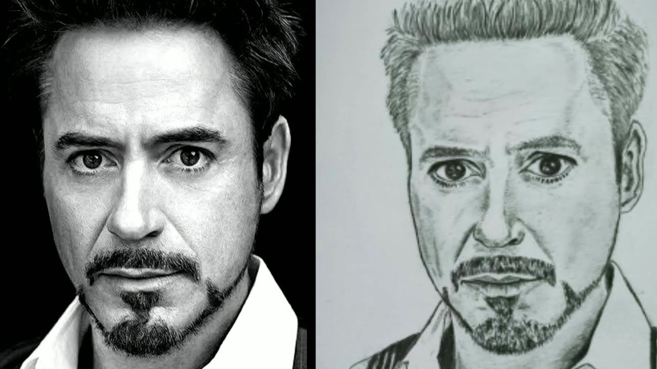How to Draw Iron Man Tony Stark Step by Step Pencil Drawing || Tony ...