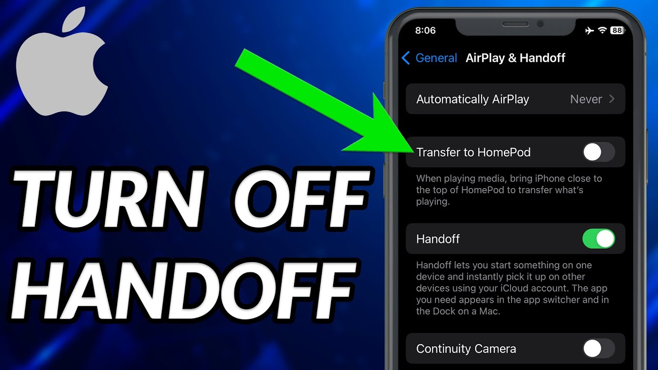 How To Turn Off Handoff iPhone - YouTube