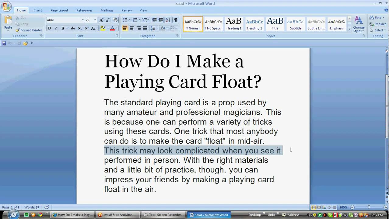 how to flying card magic trick - YouTube