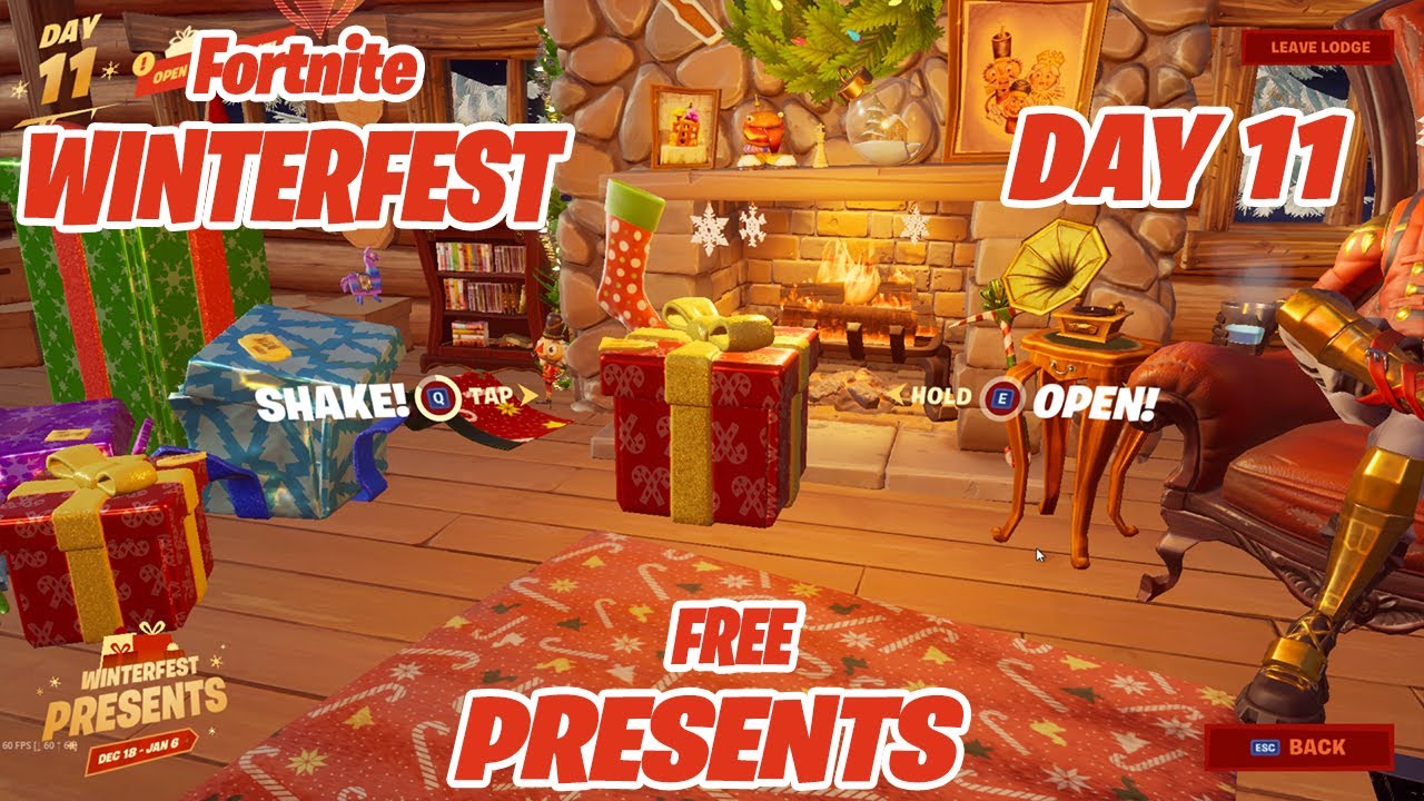 Fortnite Chapter 2 Winterfest Present Opening Day 11 - YouTube