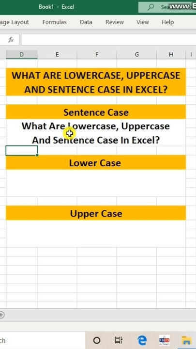 Excel me Lower case, Upper case and Proper case #viral #shorts #computer #computerknowledge ...
