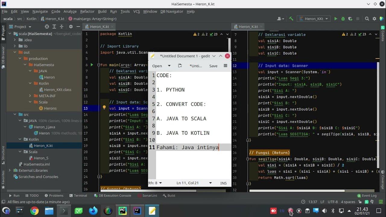 Luas Segitiga Heron (Python, Java, Scala, Kotlin) + source code - YouTube