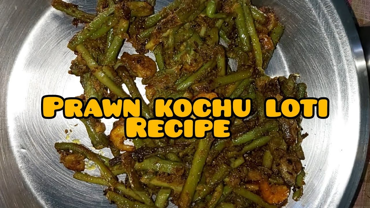 prawn kochu loti| chingri mach diye kochur loti recipe| kochur loti ...