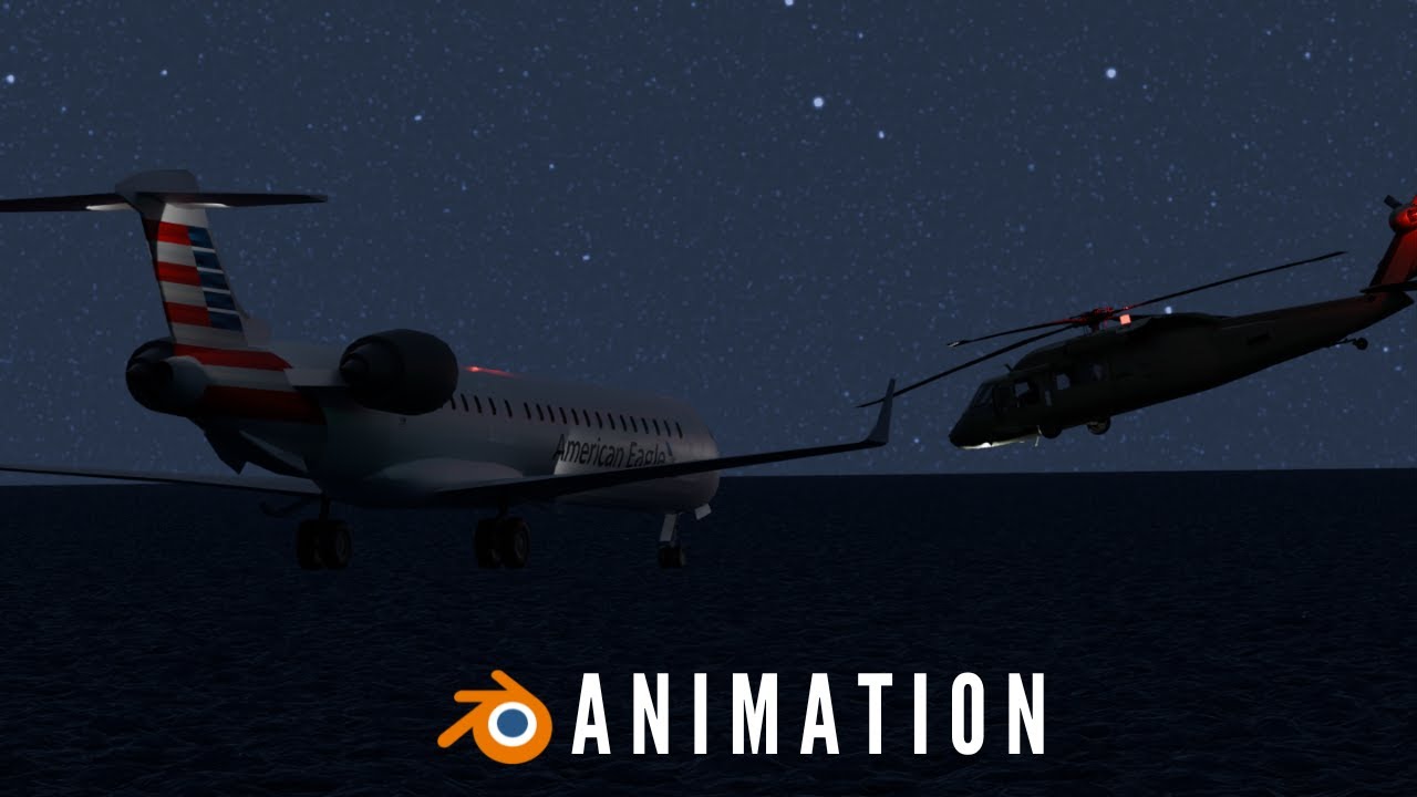 2025 Potomac River midair collision | Blender animation - YouTube