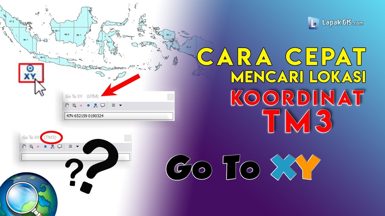 Tutorial Mencari Koordinat TM3 menggunakan Go To XY di ArcGIS - YouTube