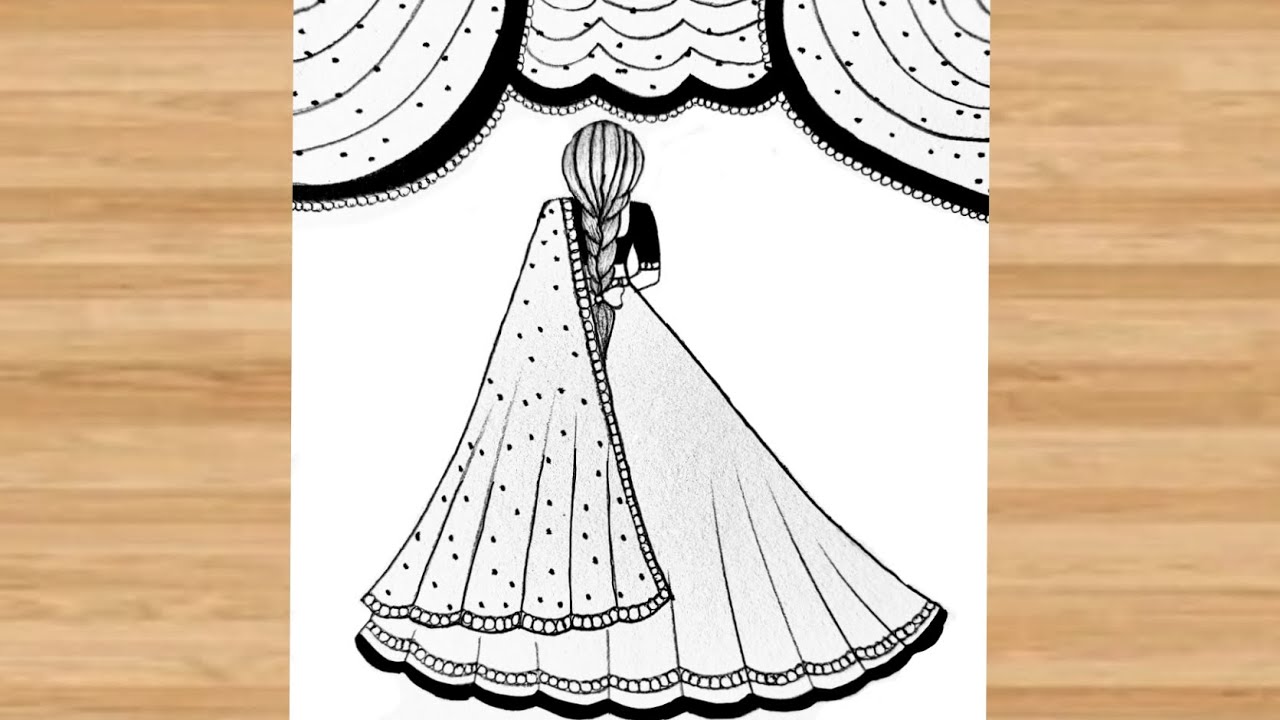 Sundar Traditional Girl Ka Chitra Kaise Banaen | Girl Wearing Lahenga ...