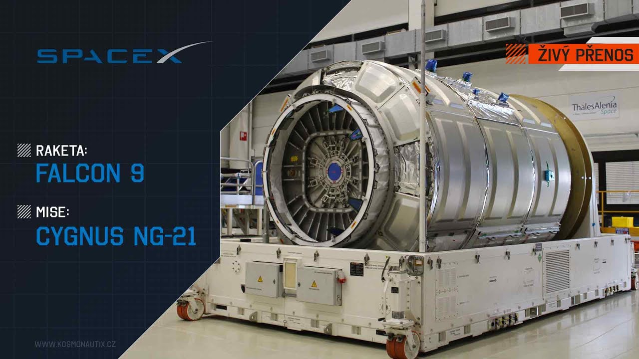 ŽIVĚ: Falcon 9 (Cygnus NG-21) - YouTube