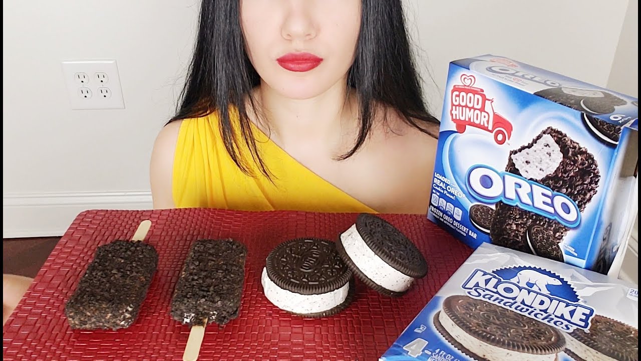 Asmr Oreo Ice Cream Party Eating Sounds No Talking Youtube