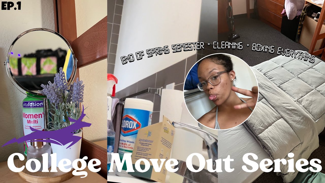 College Move Out Series Ep.1 2023|| Packing Boxes, Cleaning, Gcu ...