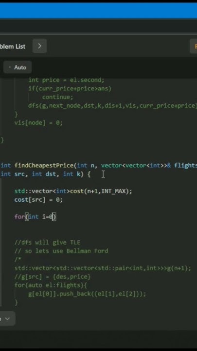 LeetCode Daily Cheapest Flights Within K Stops #coding #shorts #c++ #viralshorts #programming # ...