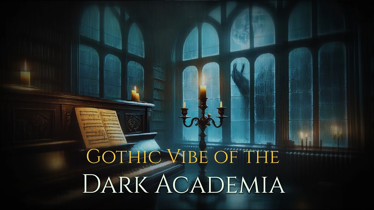 🖤Dark Academia Vibe with Rain🖤Music & Video to Study, Read, Work # ...