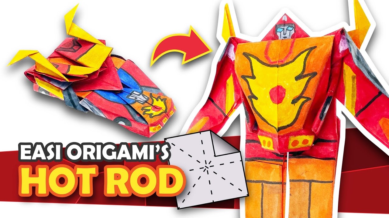 HOT ROD Transformers, but with paper | How to make an Origami Paper Toy ...