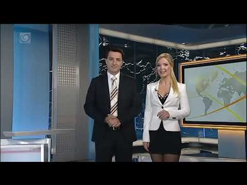 Lucia Barmosova Beautiful sexy  Slovakian Tv Presenter  tease black pantyhose tights and high heels