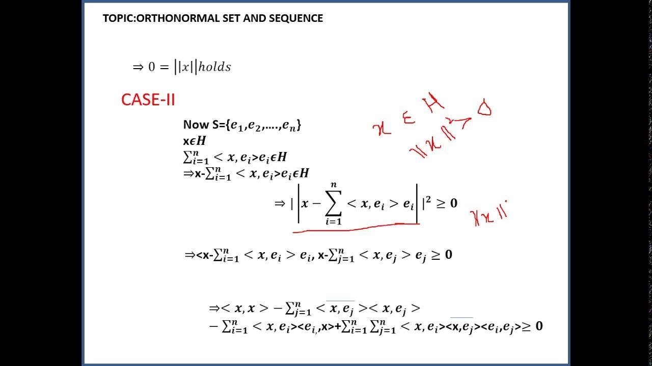 orthonormal set and sequence - YouTube