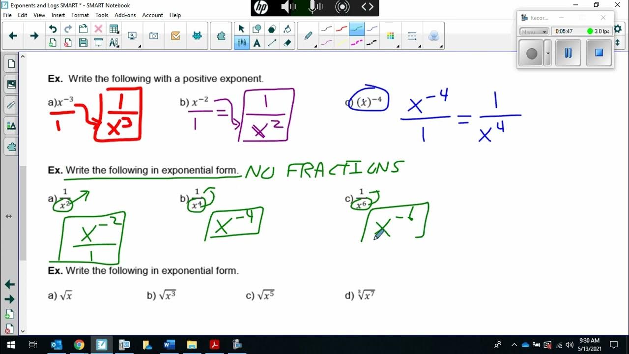 Exponents Lesson 2.1 - YouTube