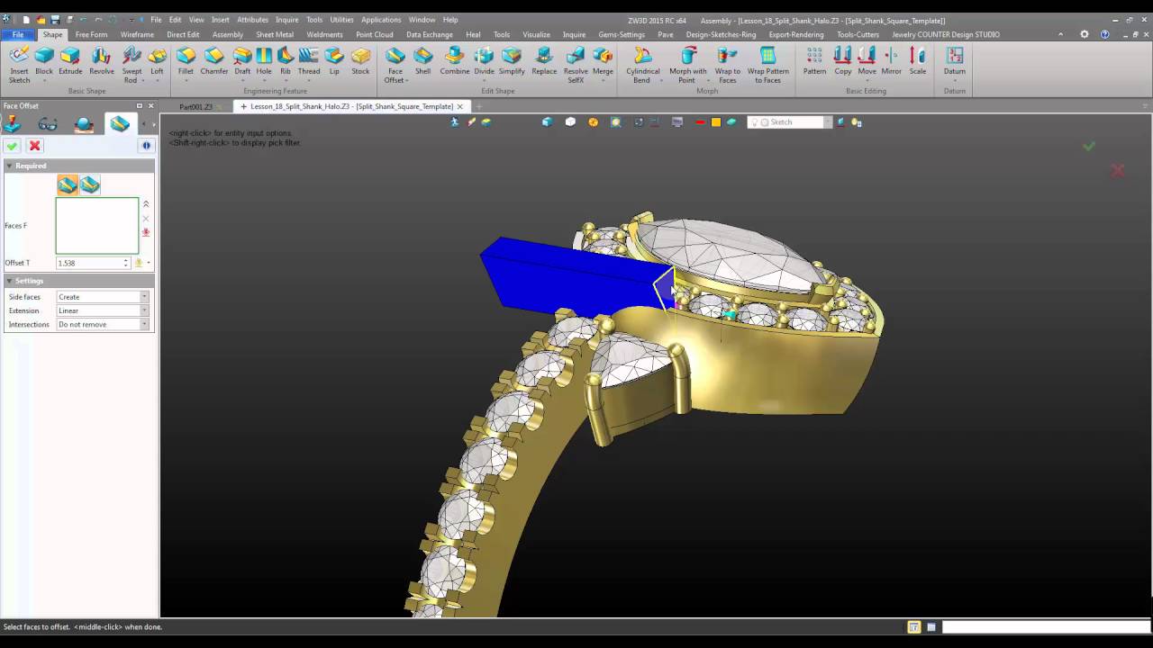 Micro Pave Scallop in Jewelry CAD Dream - YouTube
