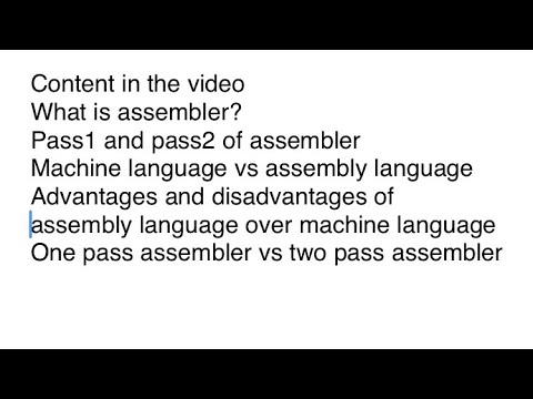 System programming:: Assembler introduction - YouTube