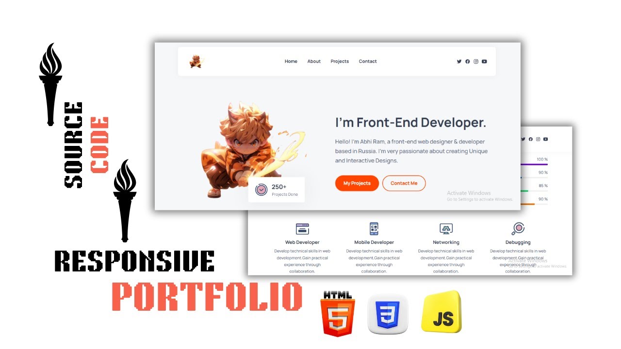 How to Create a Responsive Portfolio Website Using html css Js ...