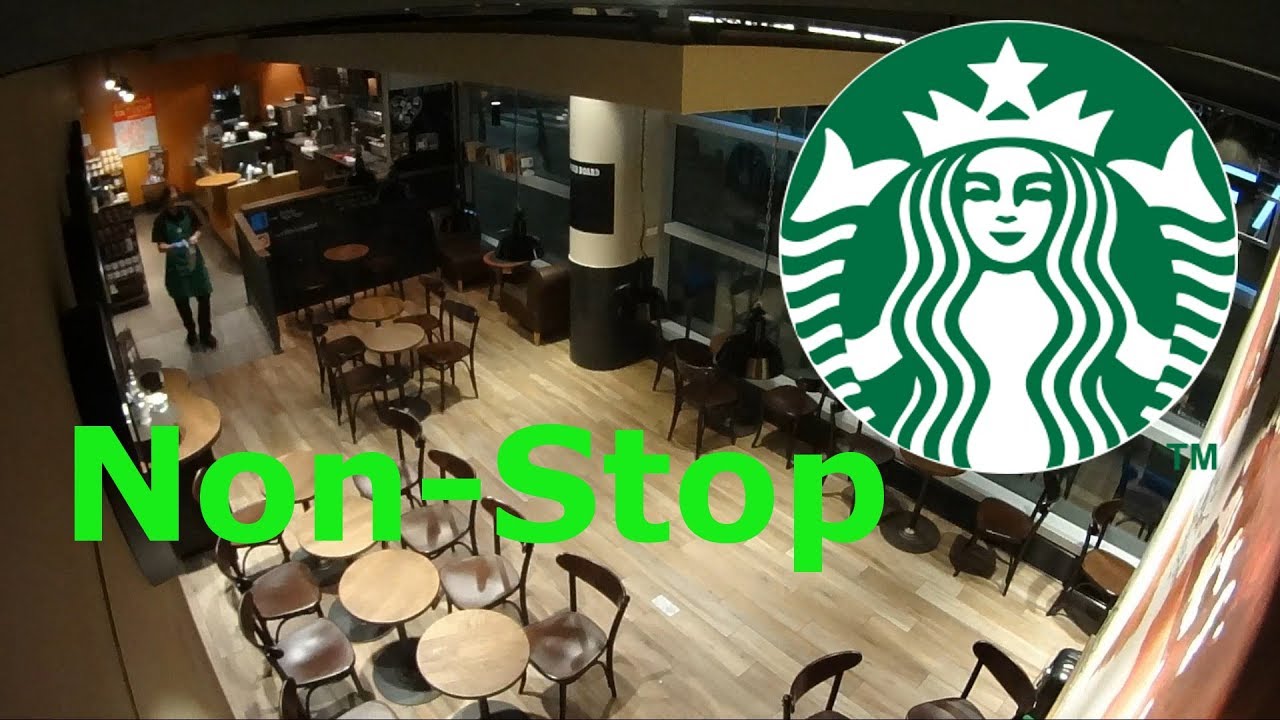 Starbucks store Time-lapse night shift at Prague Airport - YouTube