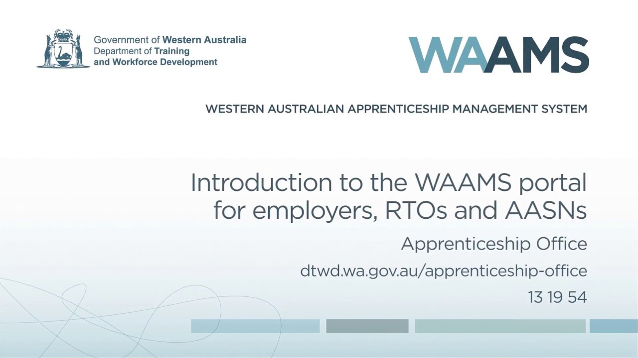 WAAMS: Introduction to the portal for organisation representatives ...