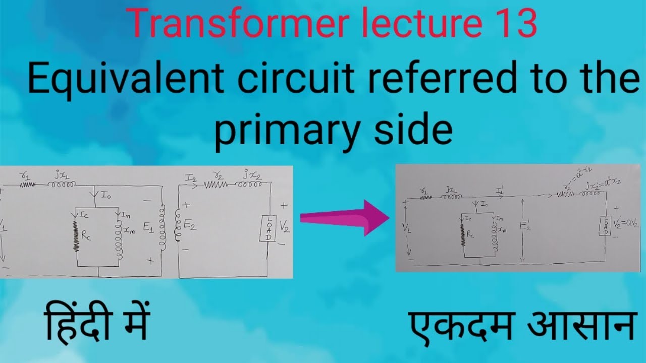 Transformer lecture 13:- Equivalent circuit of transformer referred to ...