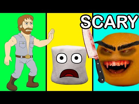 Scared Marshmallow with Evil Annoying Orange & Chuck Norris (Parody ...
