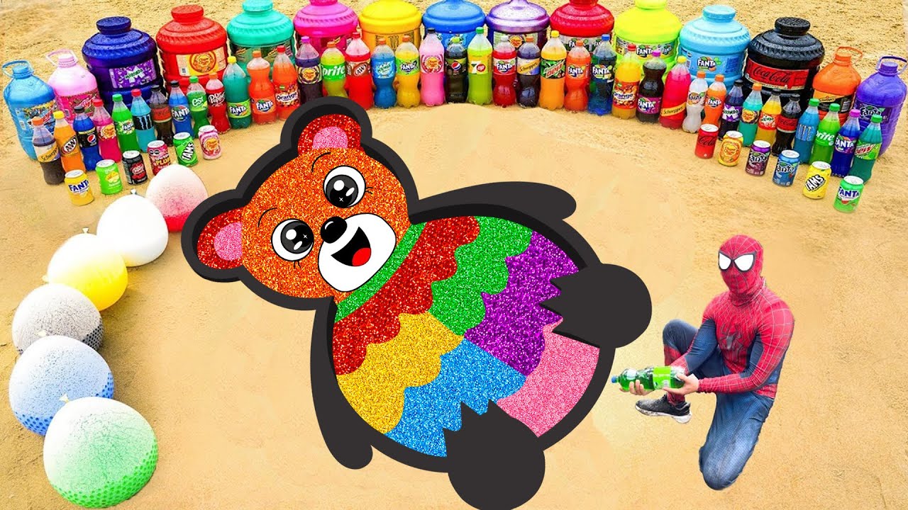 How to Make Rainbow Bear with Slime, Orbeez, Giant Fanta, Mentos ...