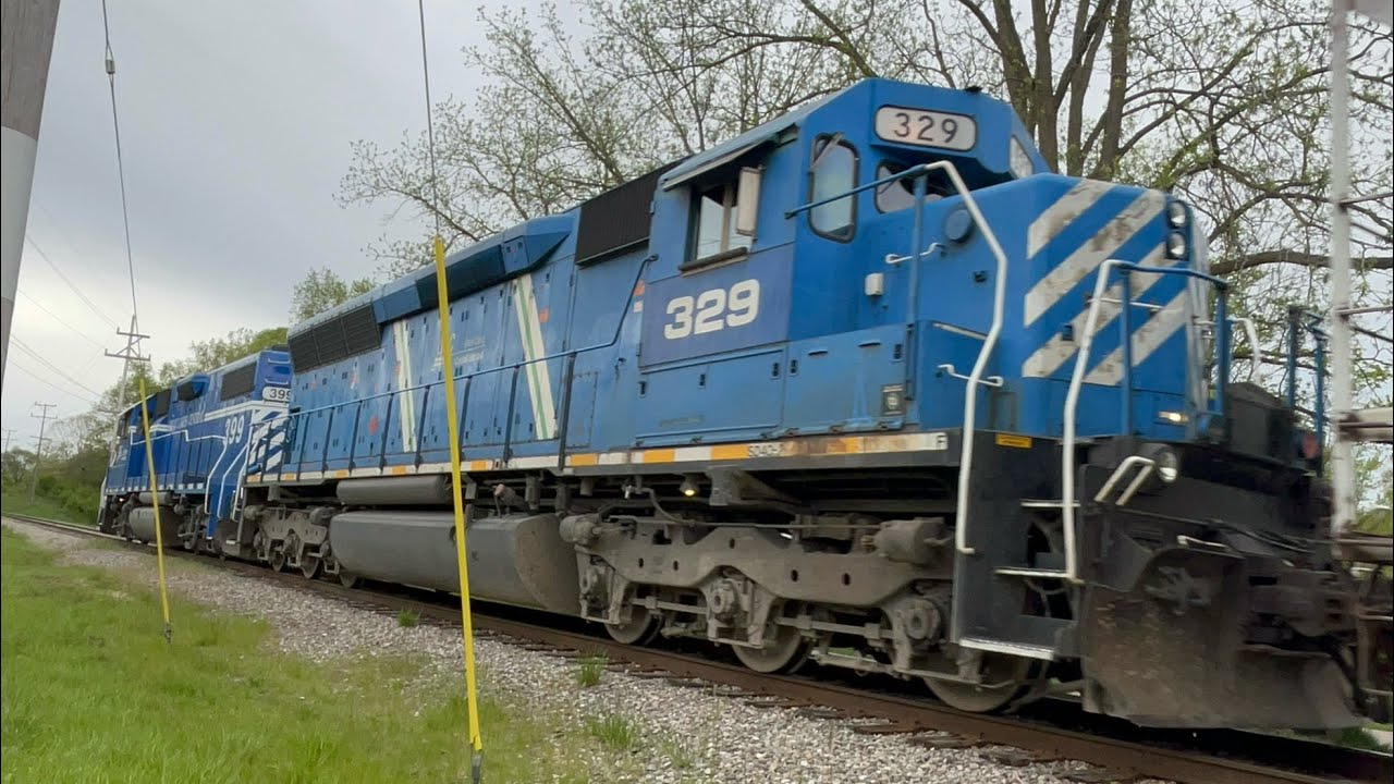 GLC Great Lakes central railroad coming through downtown mount Pleasant ...