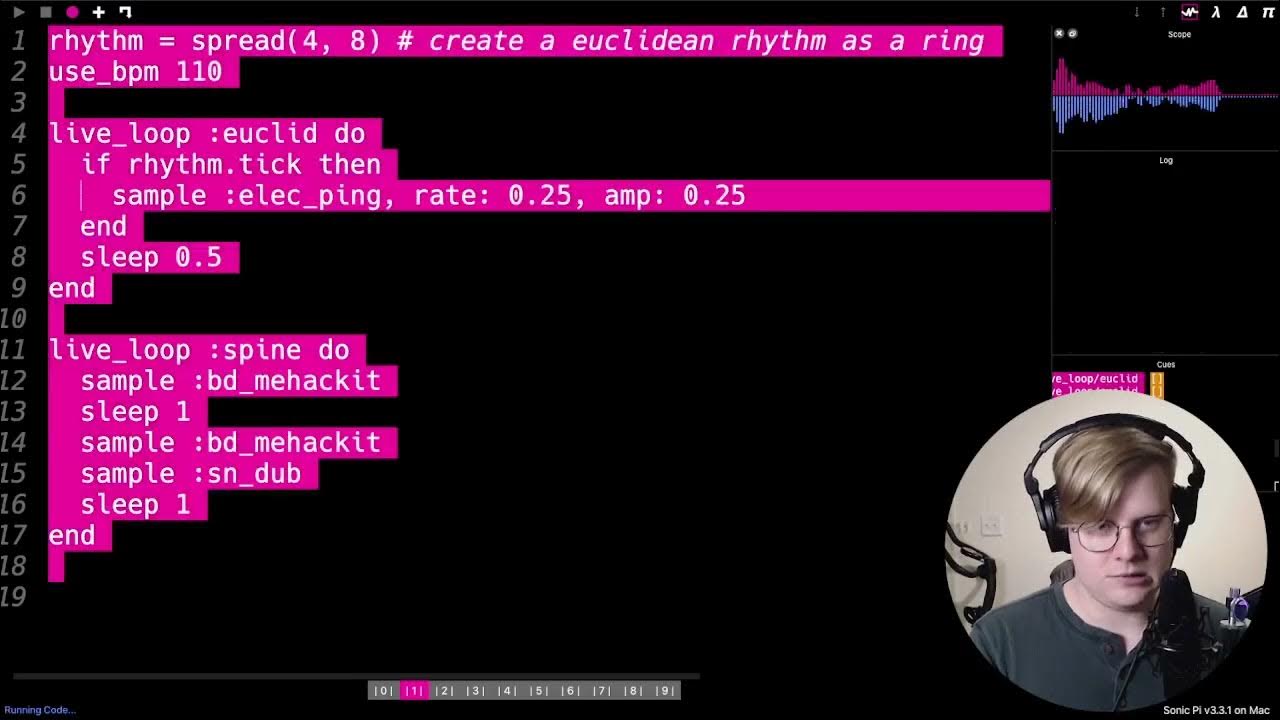 Creating Rhythms With Data And Euclidean Rhythms In Sonic Pi - YouTube